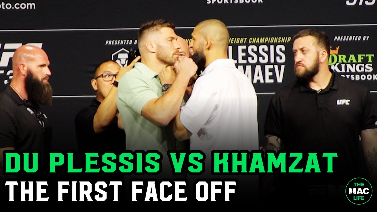 Dricus Du Plessis vs. Khamzat Chimaev FIRED UP First Face Off | jitseasy